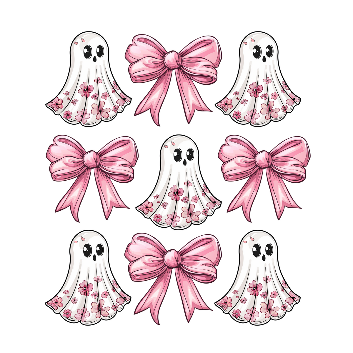 Pretty Ghosts with Pink Flowers and Pink Bows | Binghambliss