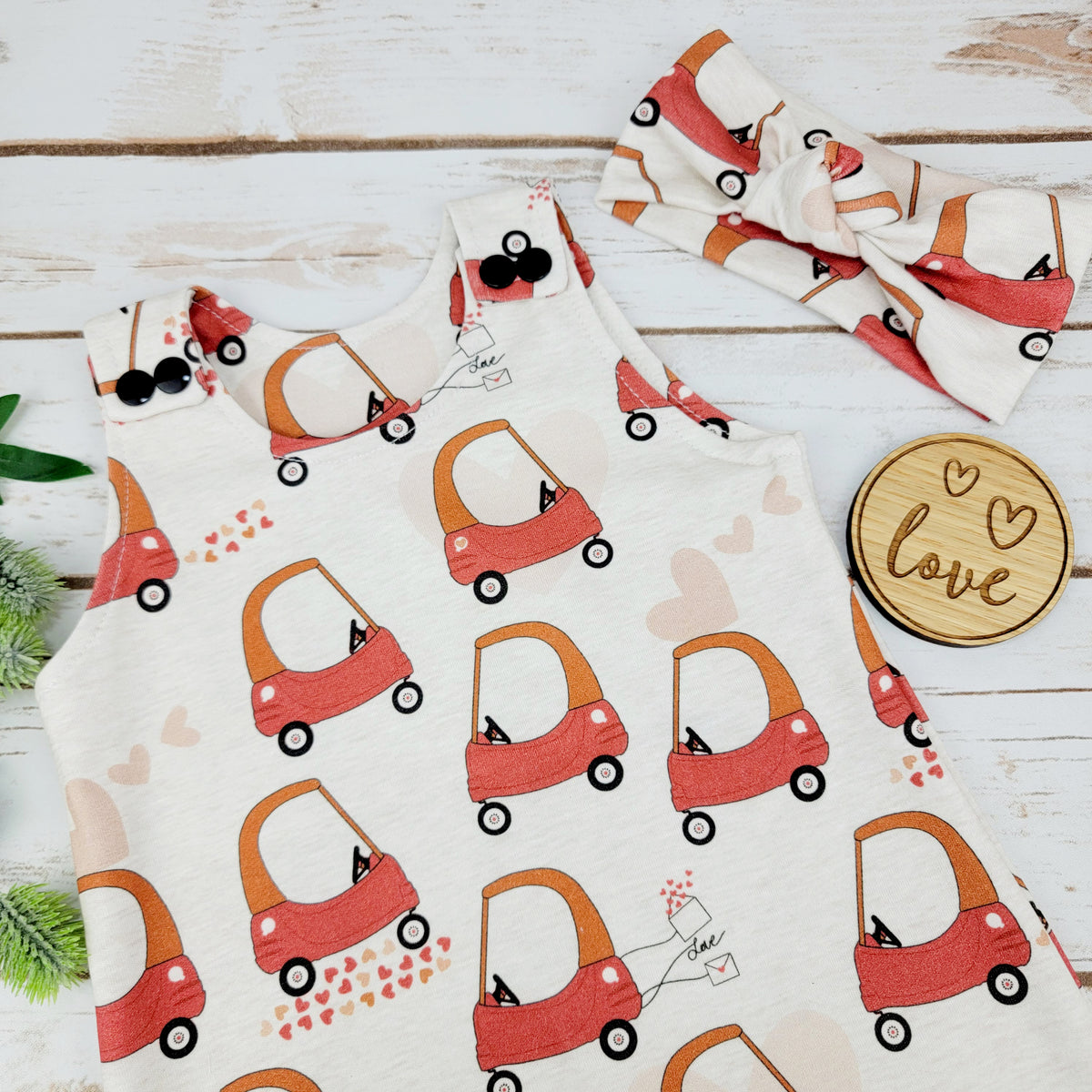 Little Red Car Baby and Toddler Romper | Binghambliss