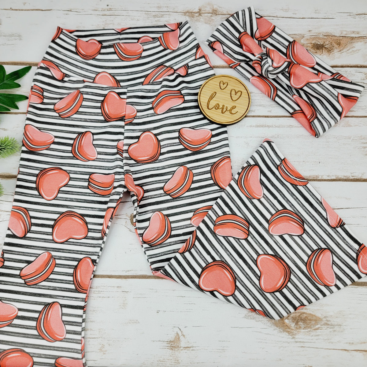 Heart Shaped Macarons Baby and Toddler Bell Bottoms | Binghambliss